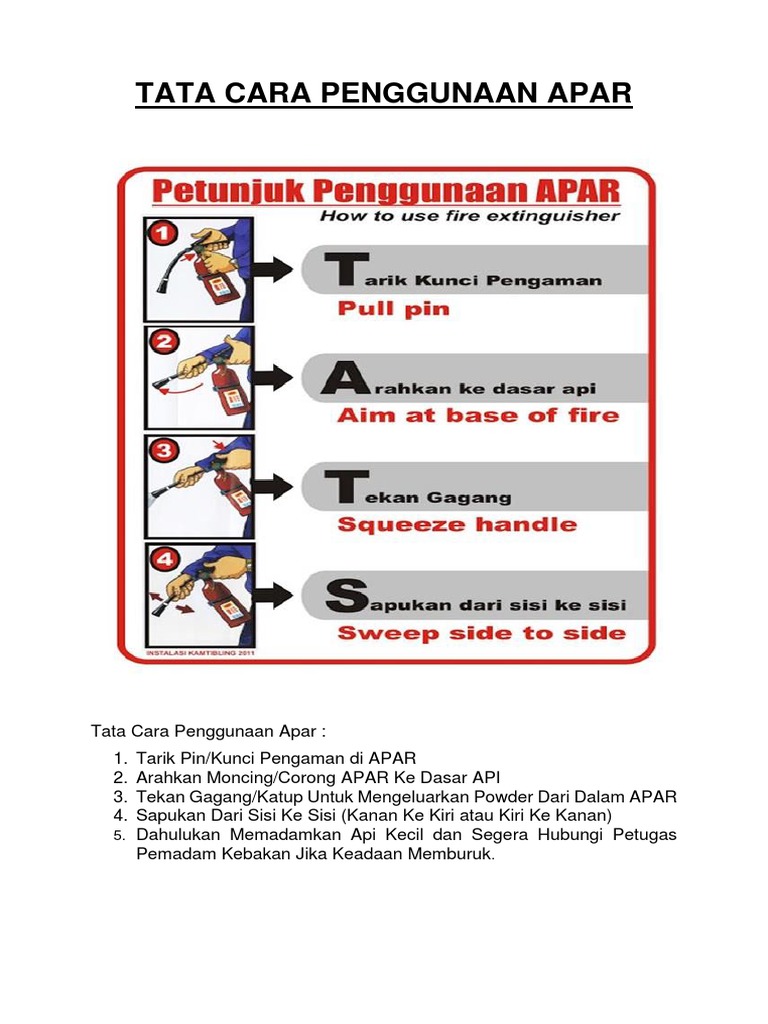 Tata Cara Penggunaan Apar | PDF