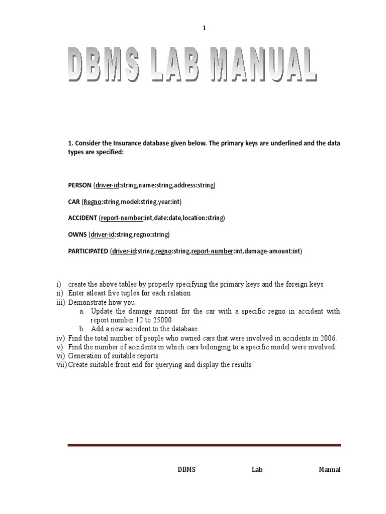 Dbms Lab-1 | PDF | Databases | Computer Data