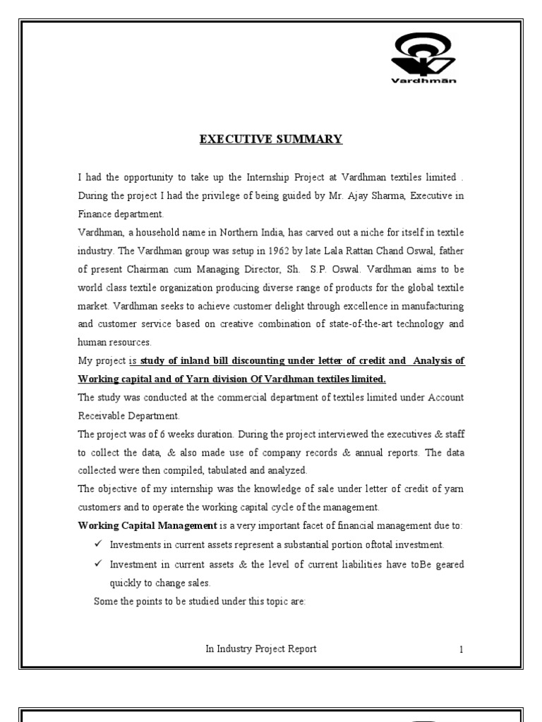 LC Project | PDF | Letter Of Credit | Working Capital