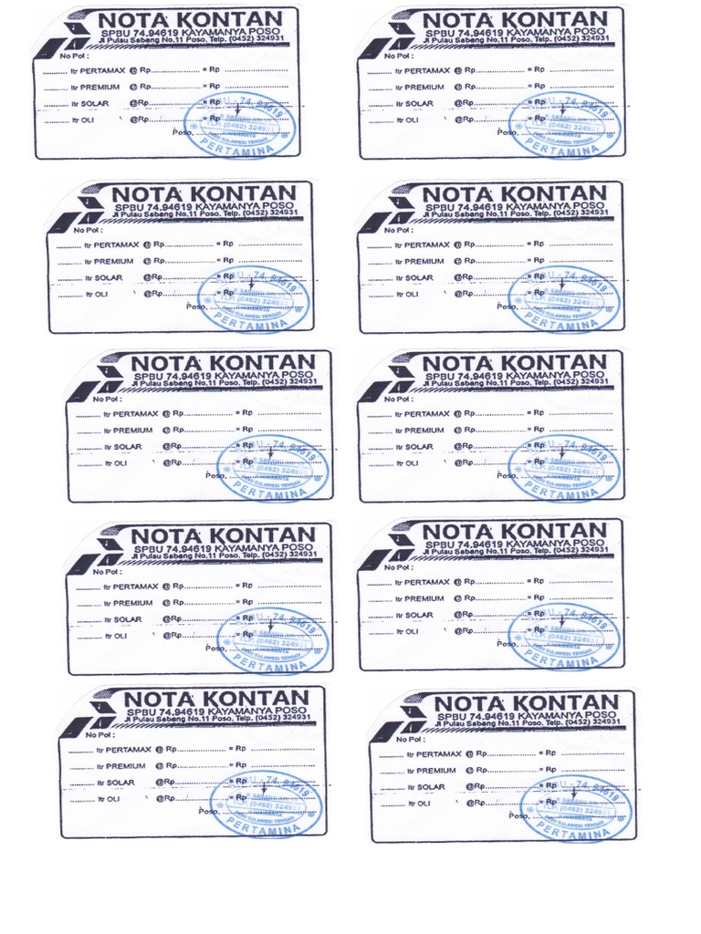 Nota Bensin | PDF