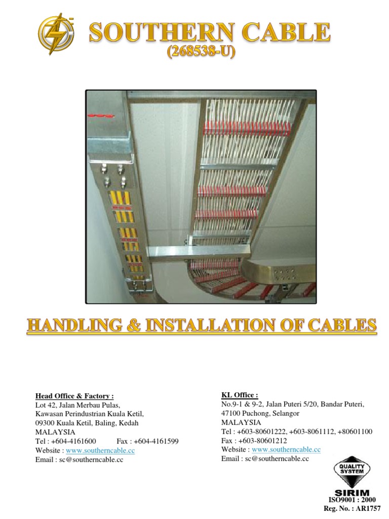 21 - Handling & Installation of Cables | PDF | Electrical Conductor ...