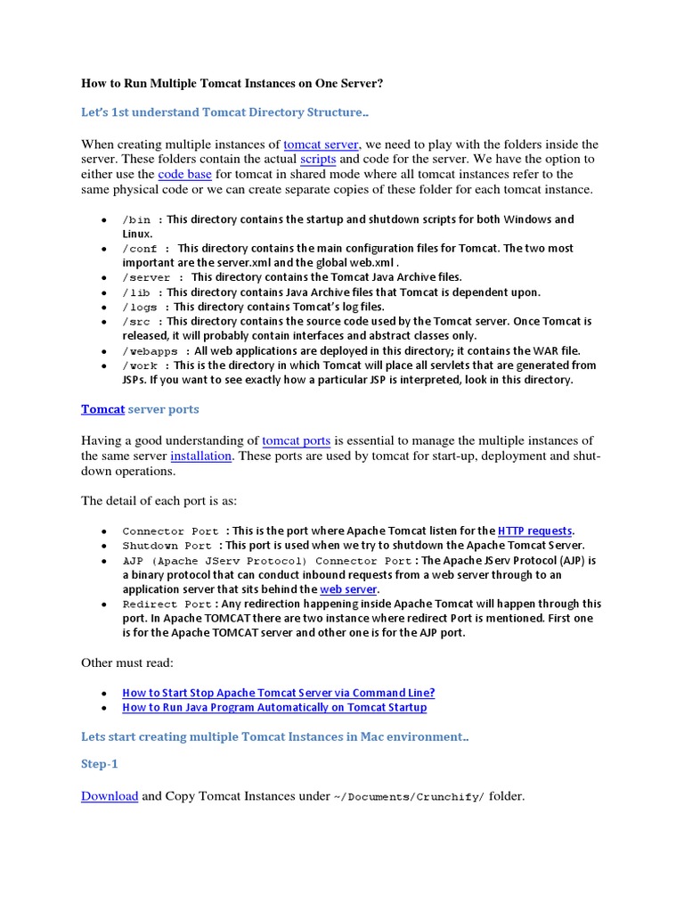 Multi-Tomcat Setup Guide | PDF | Web Server | Internet & Web