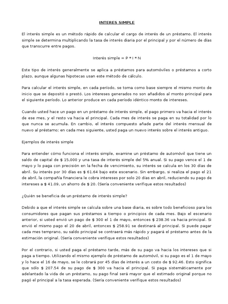 Interés Simple vs Compuesto | PDF | Interés | Ciencias económicas