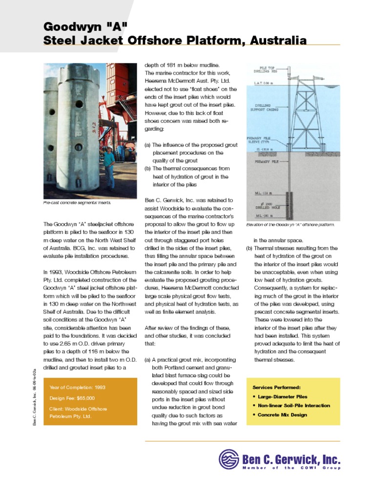 Goodwyn A Steel Jacket Offshore Platform | PDF | Deep Foundation | Concrete