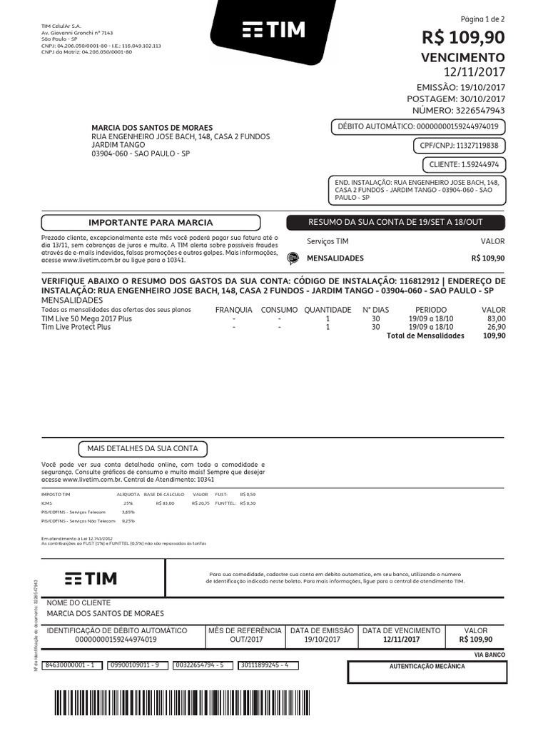 Fatura PDF | PDF | Brasil | Bancos
