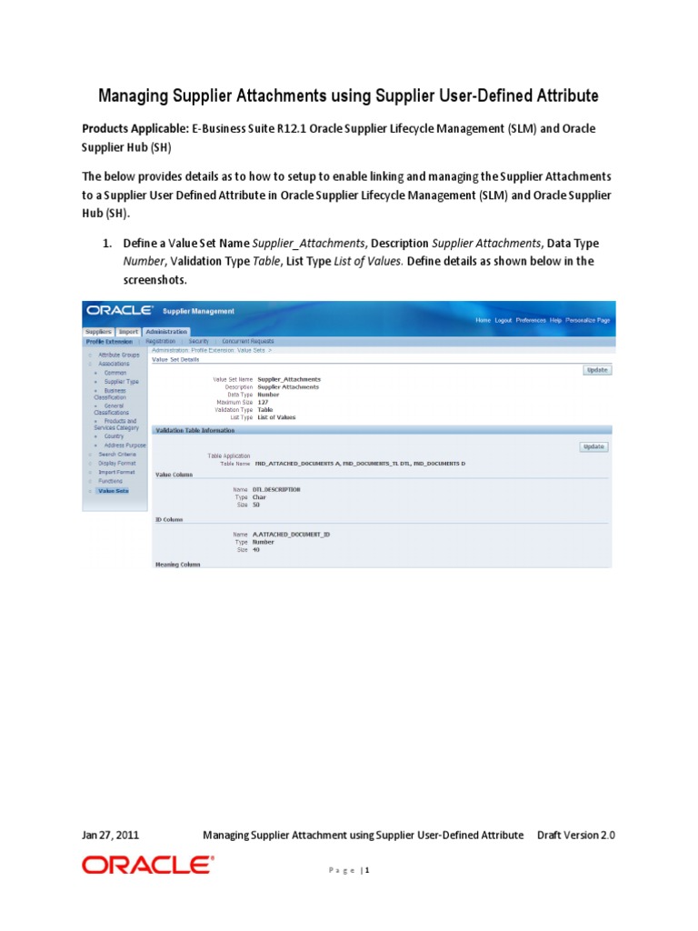 Managing Supplier Attachments in Oracle Supplier Management PDF | PDF ...