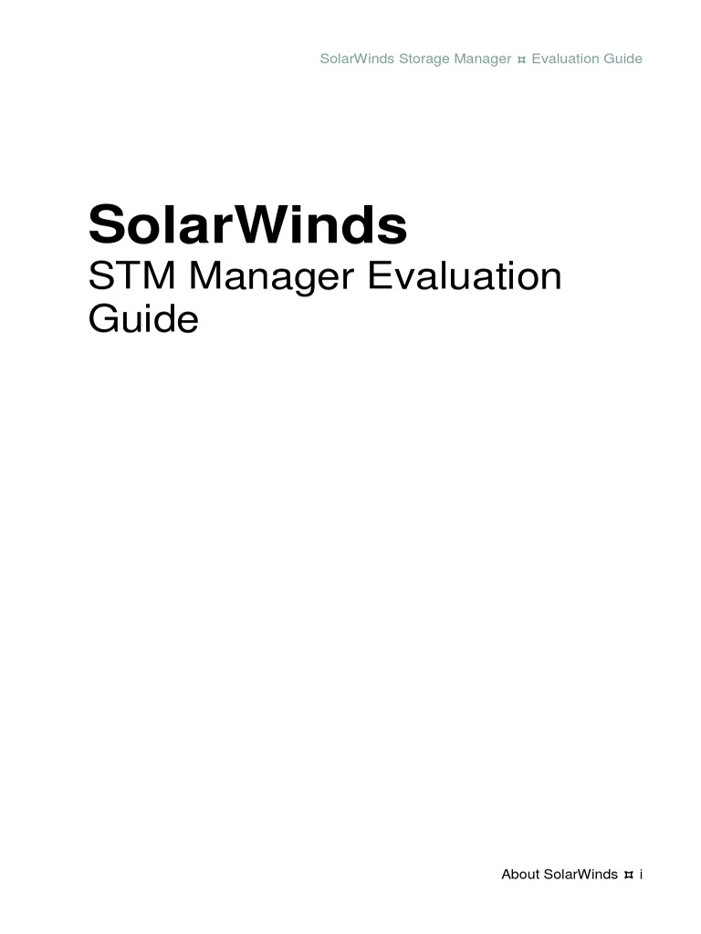 Solarwinds: STM Manager Evaluation Guide | PDF | Web Server | Internet ...