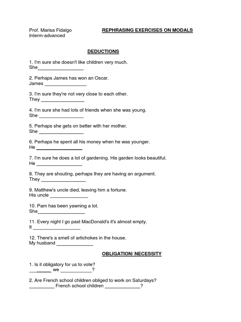 Rephrasing Modals | PDF