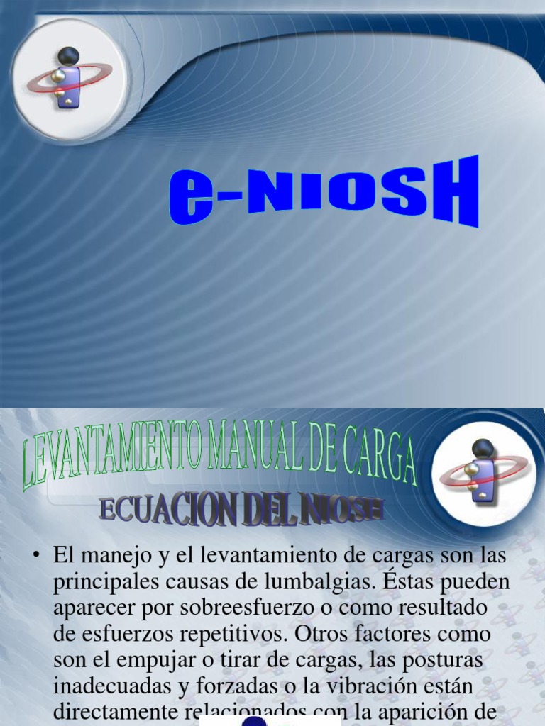 Método e Niosh | PDF | Movimiento (física) | Estrés (biología)