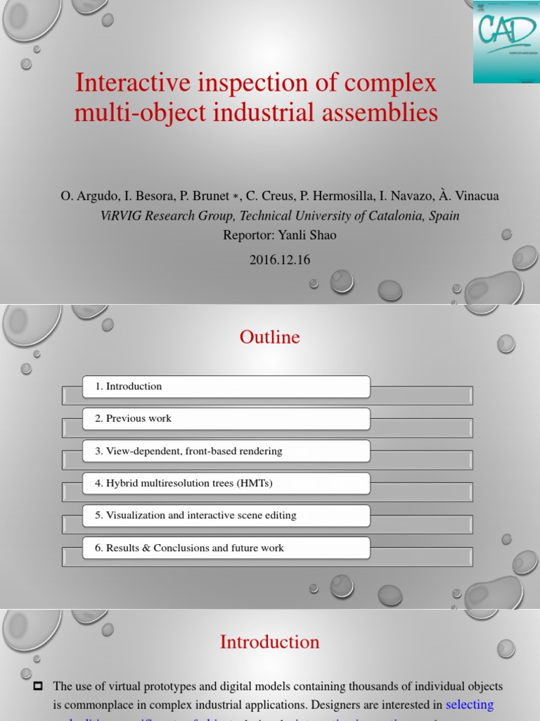 CAD 2016: Interactive Assembly Inspection | PDF | Rendering (Computer ...