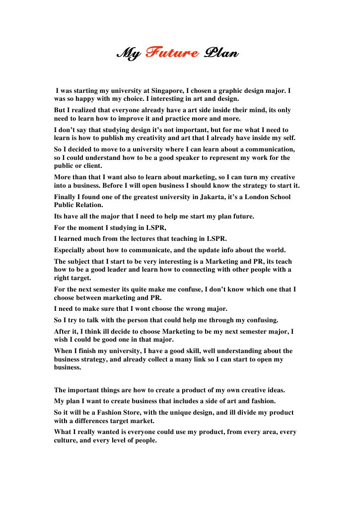 My Future Plan | PDF | Public Relations | Marketing