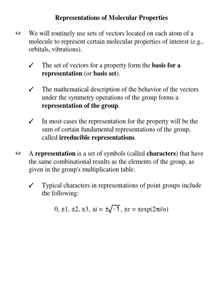Representations of Molecular Properties | PDF | Mathematical Analysis ...