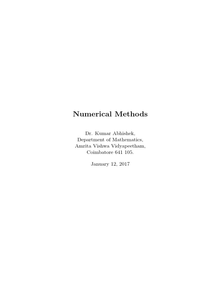 Numerical Methods | PDF | Approximation | Elementary Mathematics