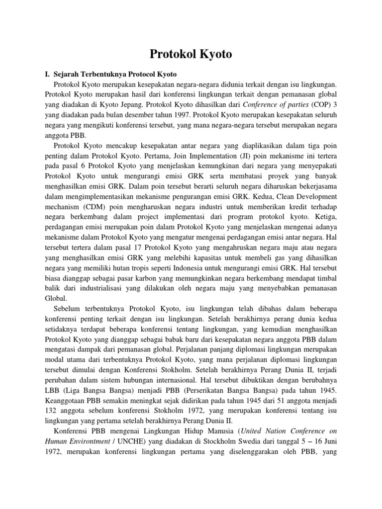 Sejarah Protokol Kyoto | PDF