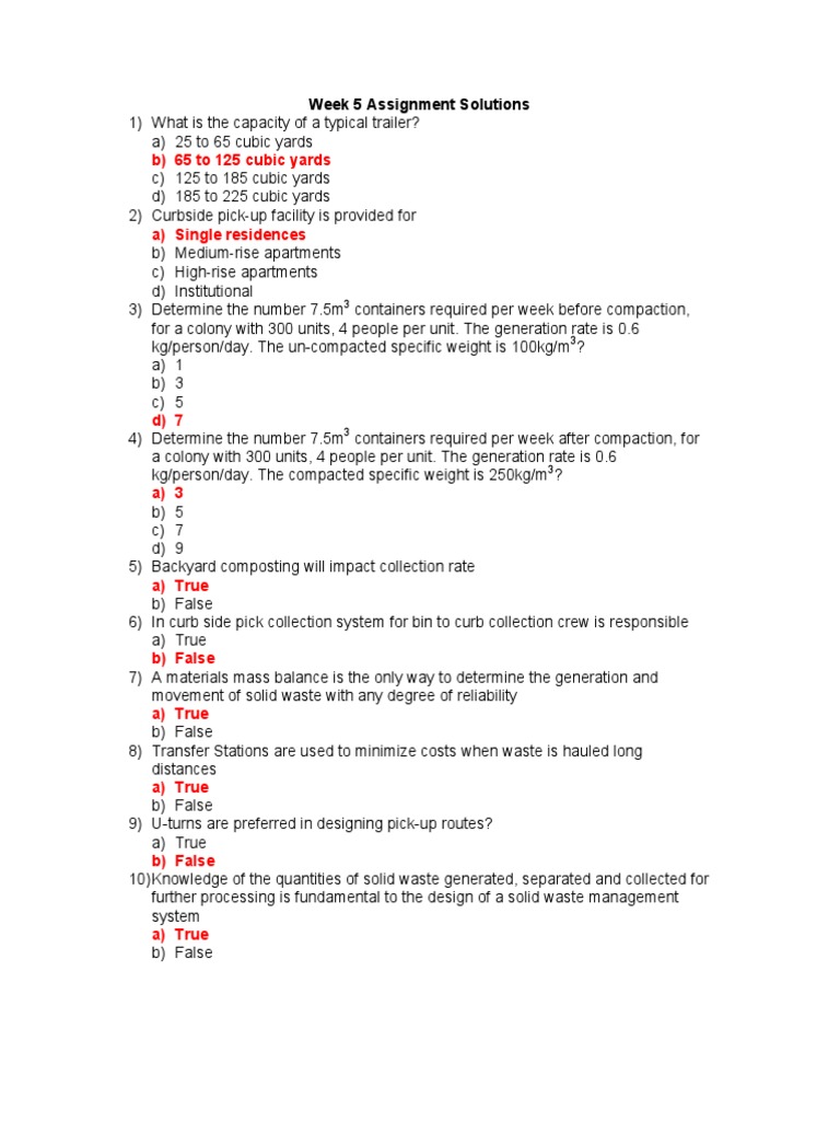 Week 5 - Assignment Solutions | PDF