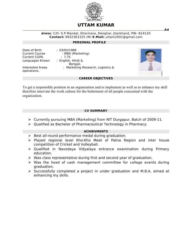 Uttam Resume MBA | PDF
