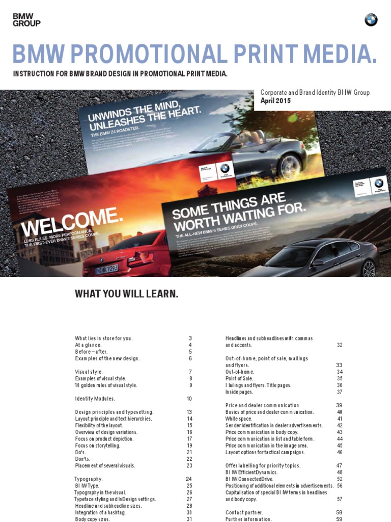 BMW Identity - Instruction | PDF | Page Layout | Brand
