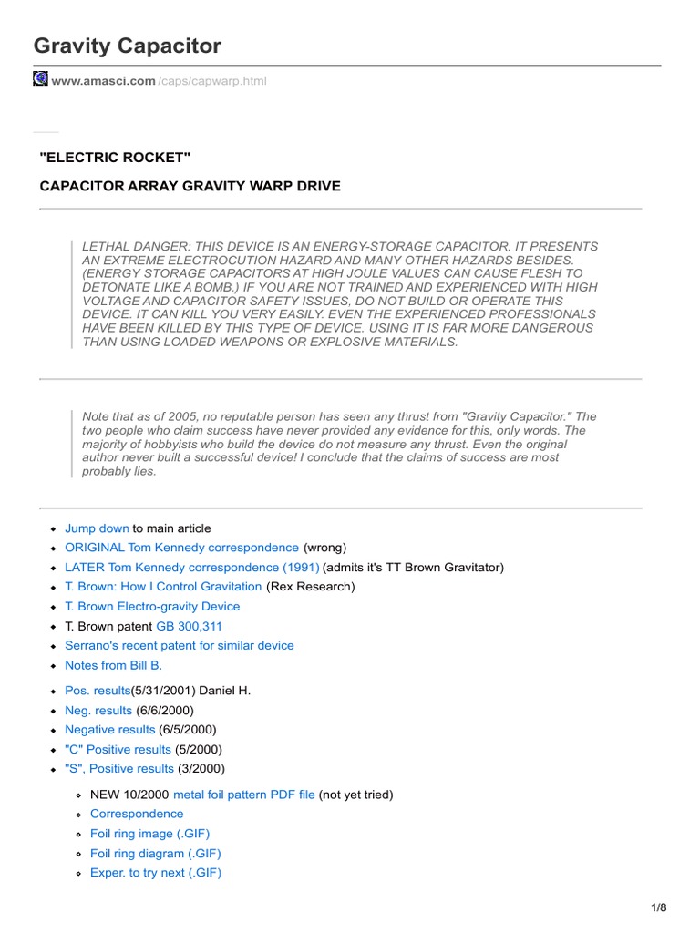 Gravity Capacitor | PDF | Capacitor | Manufactured Goods