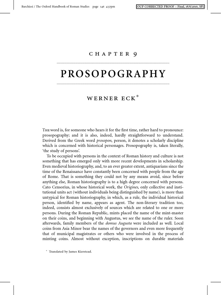 Prosopography PDF | PDF | Epigraphy | Ancient Rome