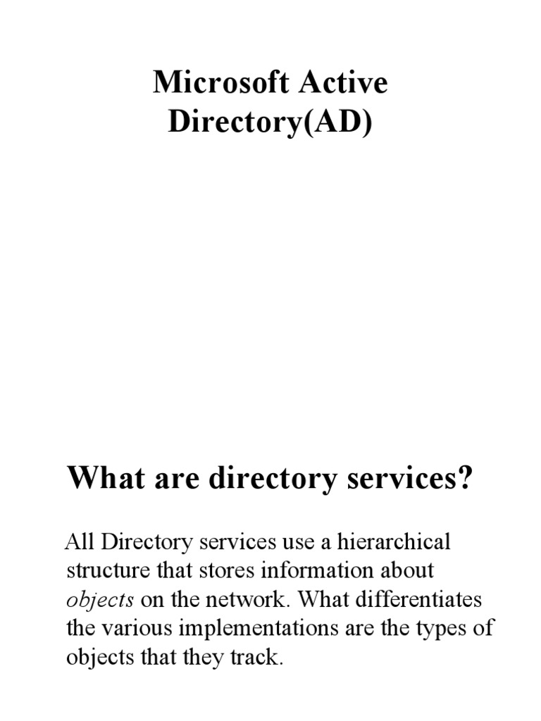 Microsoft Active Directory (AD) | PDF | Active Directory | Domain Name System