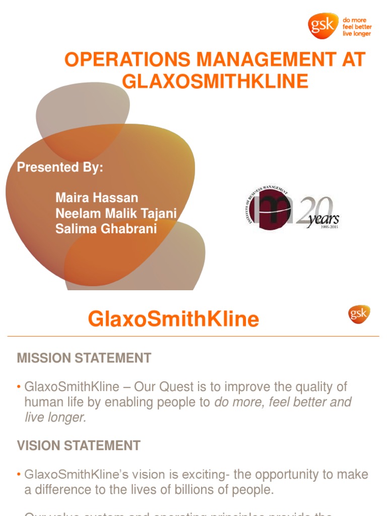 GSK Operations Management Overview | PDF | Glaxo Smith Kline | Inventory