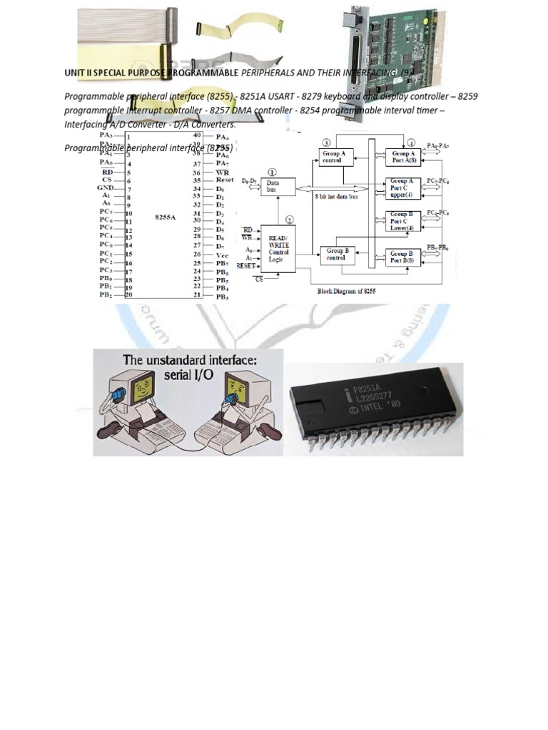Unit II Special Purpose Programmable Peripherals and Their Interfacing | PDF | Central ...
