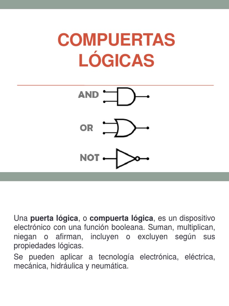 Compuertas Lógicas | PDF | Puerta lógica | Lógica