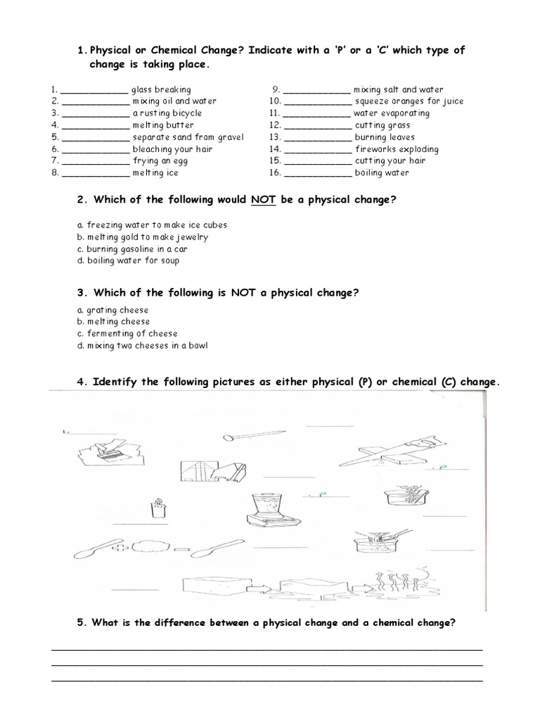 Physical vs. Chemical Changes Explained | PDF | Chemical Substances ...