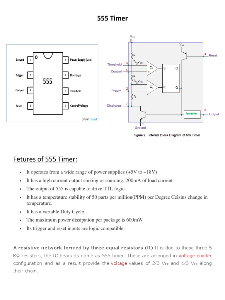555 Timer Guide: Features, Pinouts & Applications | PDF | Electronic ...