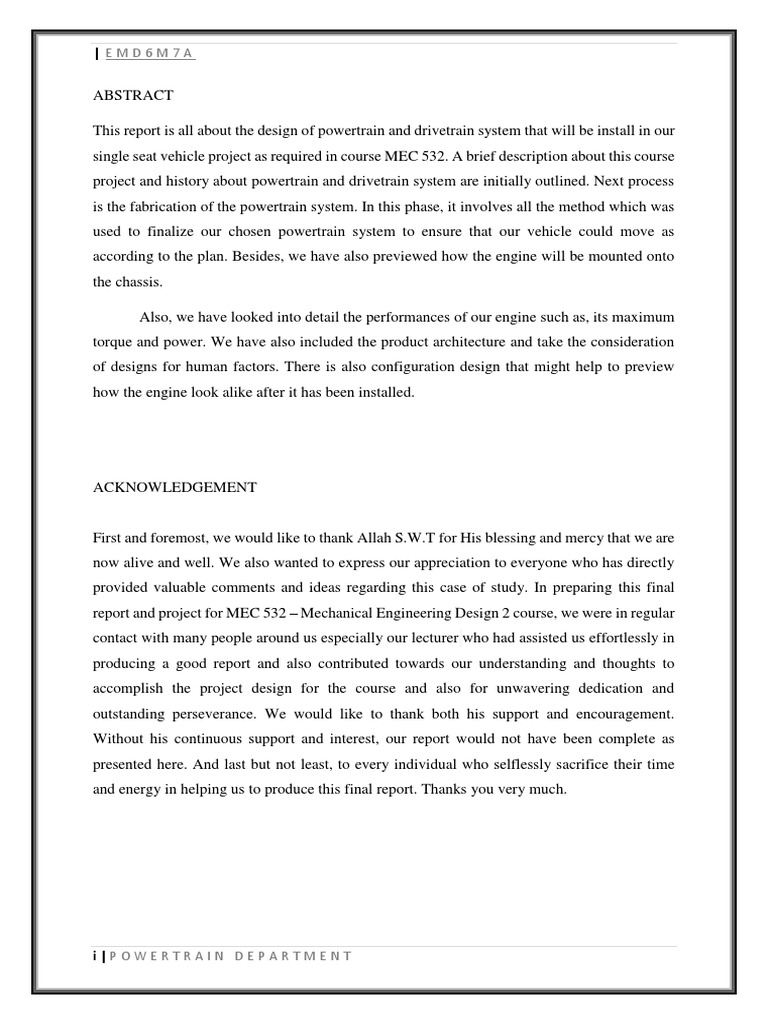Abstract Acknowledgement Table of Contents | PDF | Mechanical ...