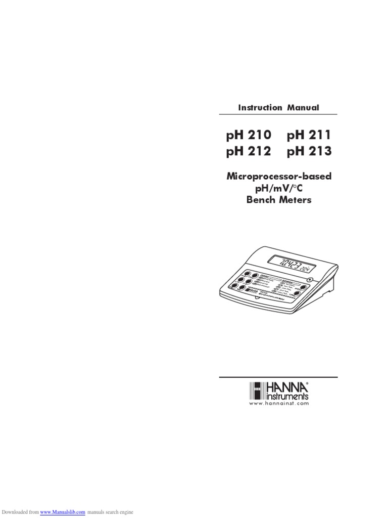 PH 211 Instruction Manual | PDF | Ph | Calibration