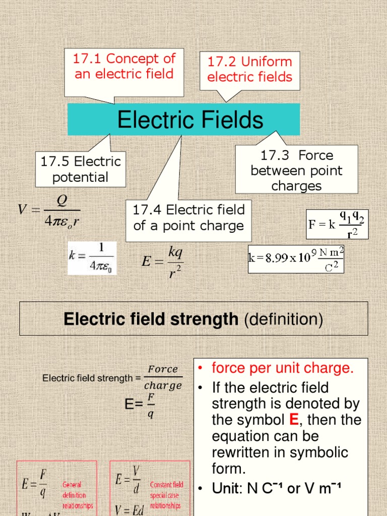 17 - Electric Fields PDF | PDF | Electric Field | Force