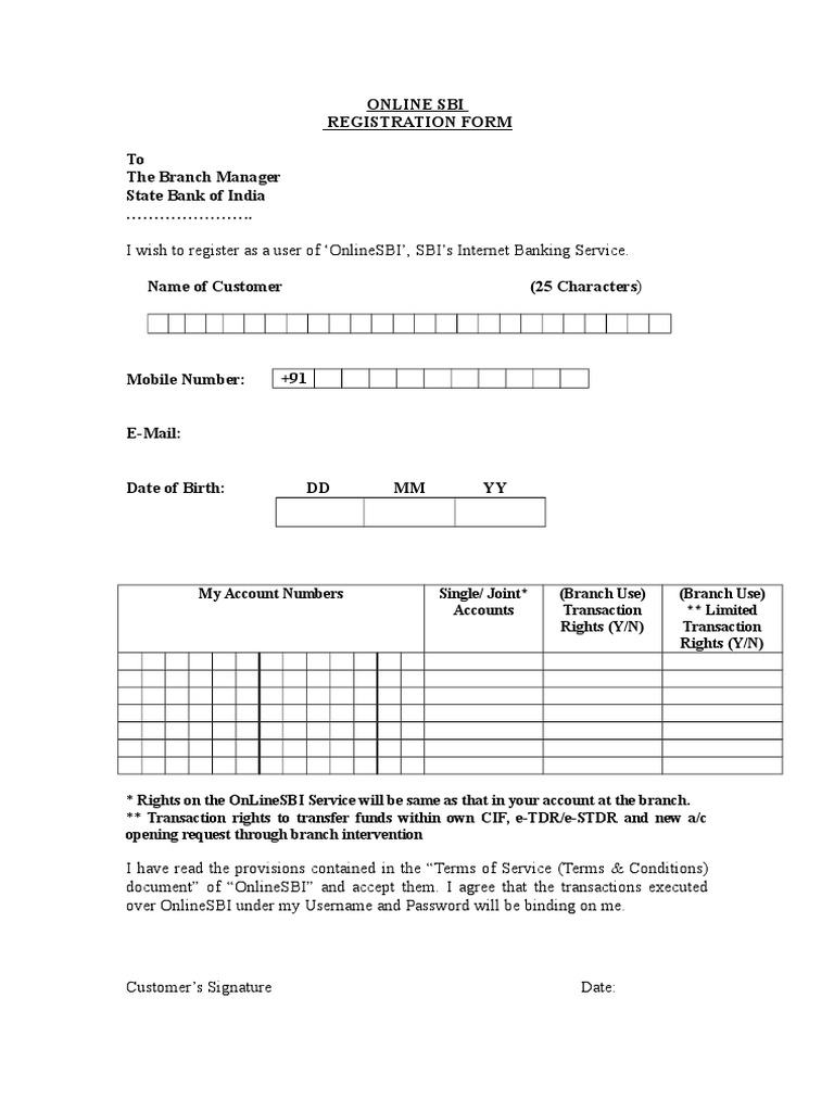 Internet Banking Reg Form | PDF | Online Banking | Banks & Banking