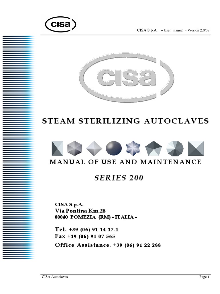 Manual de Usuario Autoclave Cisa 200 Autoclave (Inglés) | PDF ... Manual de Usuario Autoclave Cisa 200 Autoclave (Inglés) | PDF ...