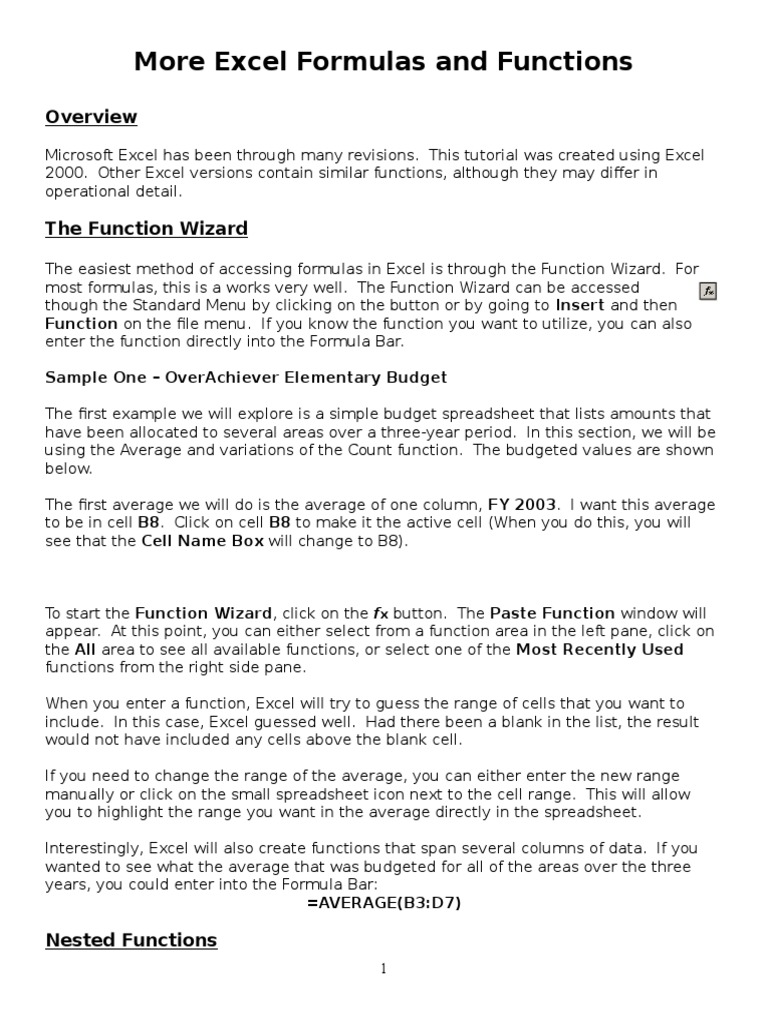 Excel Formulas | Download Free PDF | Microsoft Excel | Spreadsheet