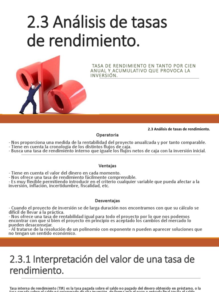 Análisis de Tasas de Rendimiento | PDF | Tasa interna de retorno | Dinero