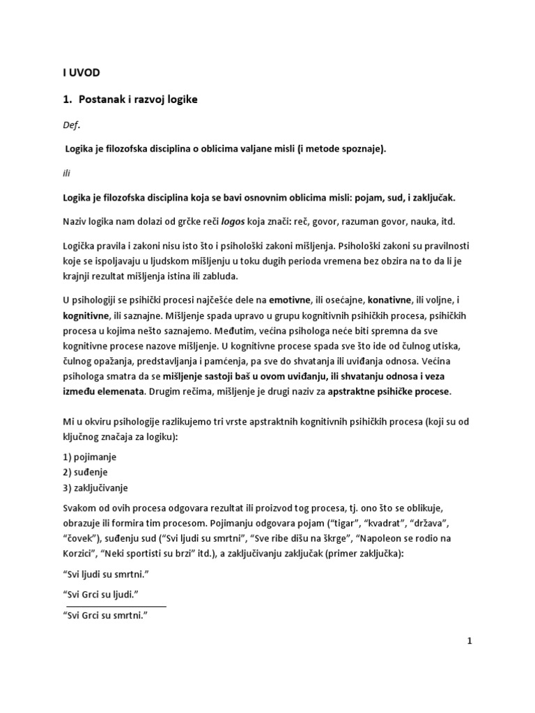 Logika Skripta Uvod I Pojam | PDF
