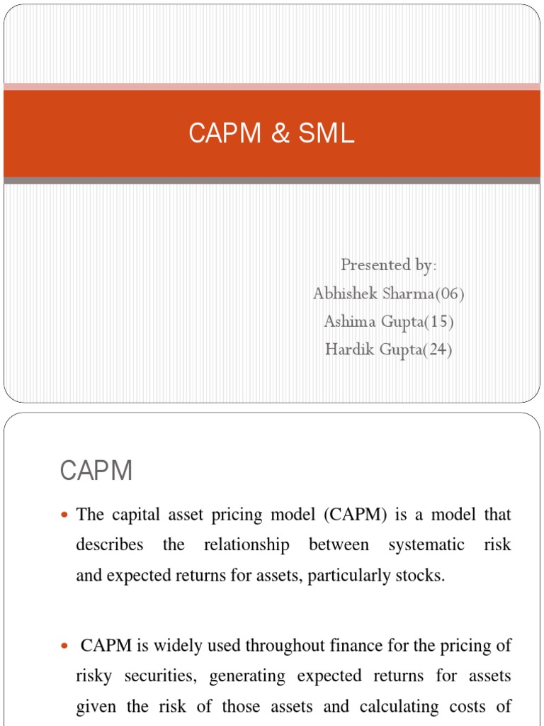 Capm & SML | PDF | Beta (Finance) | Capital Asset Pricing Model