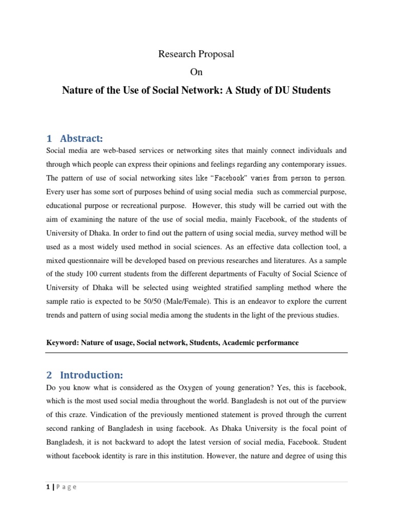 Nature of The Use of Social Network | PDF | Social Networking Service ...