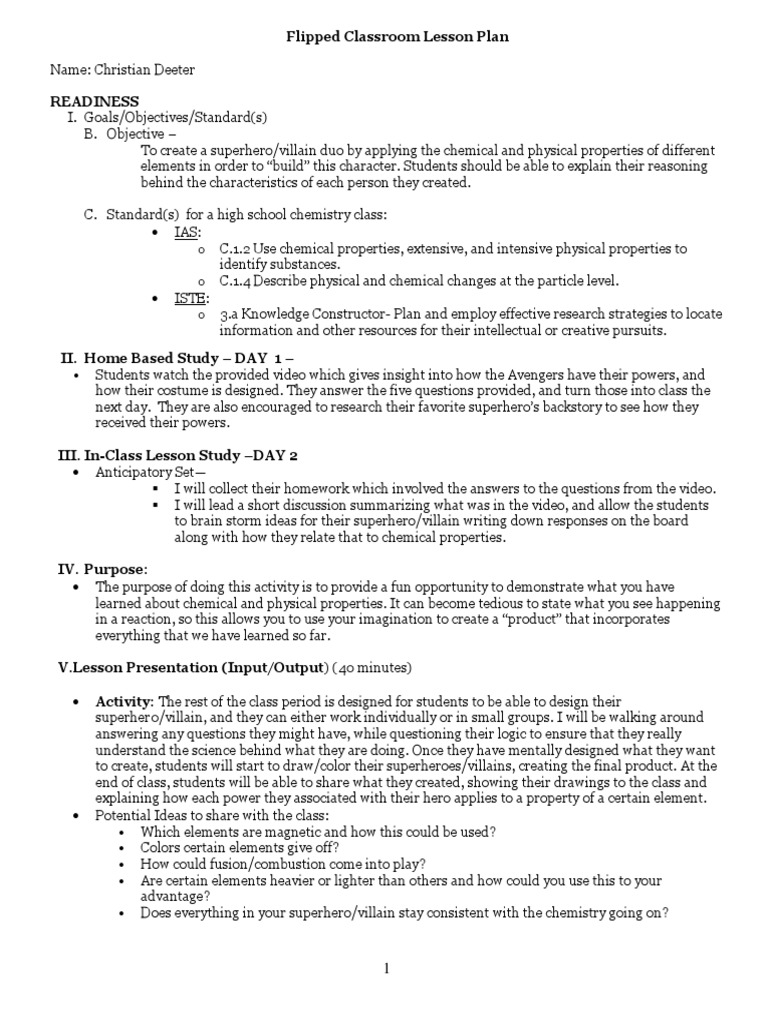 Flipped Classroom Lesson Plan | PDF | Educational Assessment | Psychology