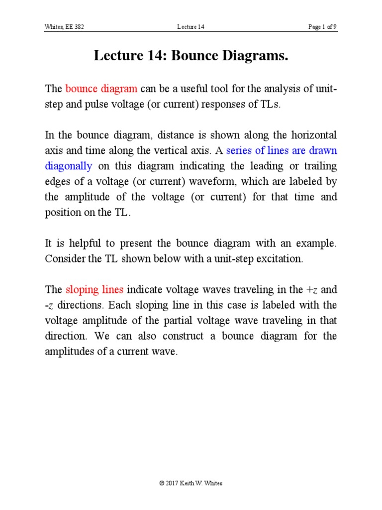Bounce Diagram Transmission Lines | PDF | Transmission Line | Steady State