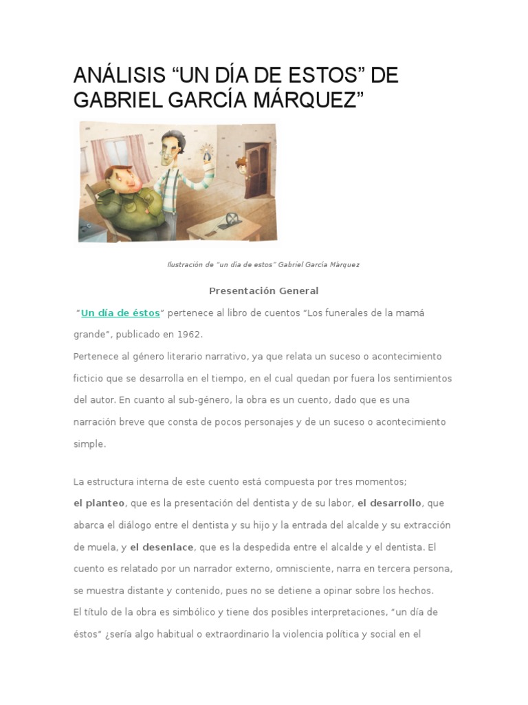 ANÁLISIS de Gabriel Garcia Marquez | PDF | Narración | Cuentos