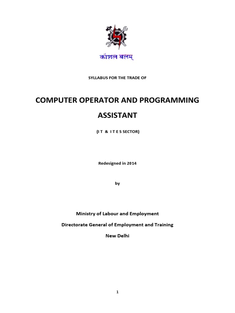 Computer Operator & Programming Assistant Syllabus | PDF | Computer Network | Microsoft Excel