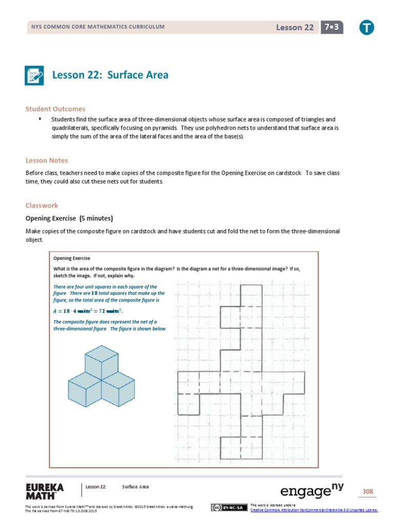 Math g7 m3 Topic C Lesson 22 Teacher | PDF | Rectangle | Polytopes