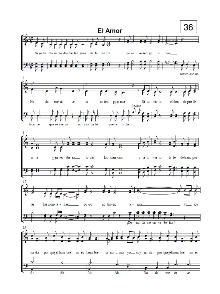 El Amor Coro Iep San Carlos | PDF