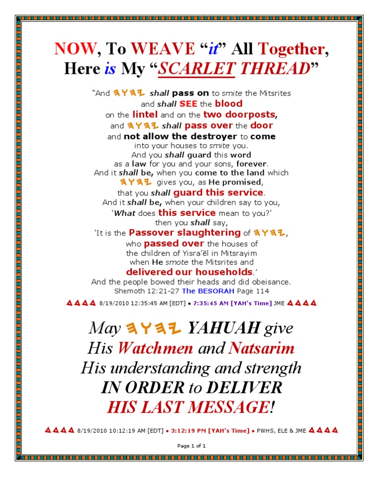 The "Scarlet" Thread | PDF | Religion & Spirituality