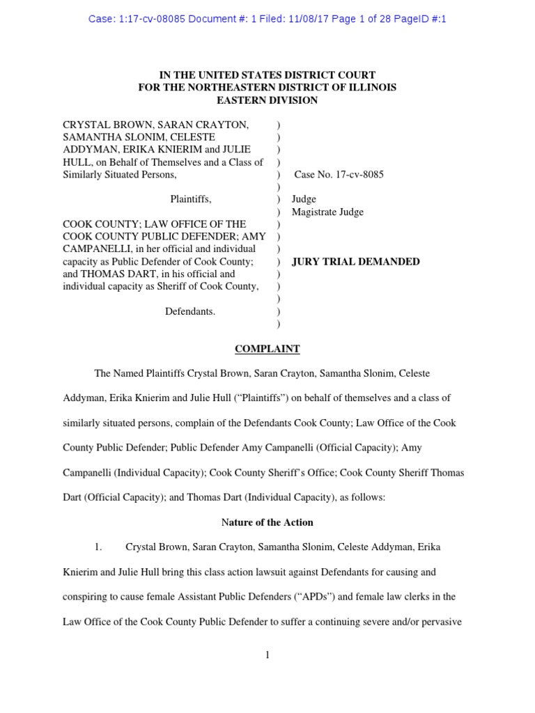 Public Defenders v. Cook County Sheriff and Public Defender | PDF ...