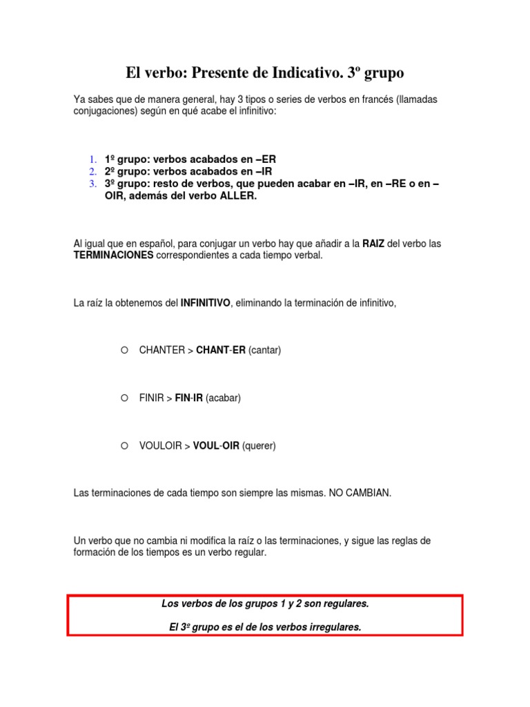 Presente Del Indicativo | PDF | Verbo | Morfología