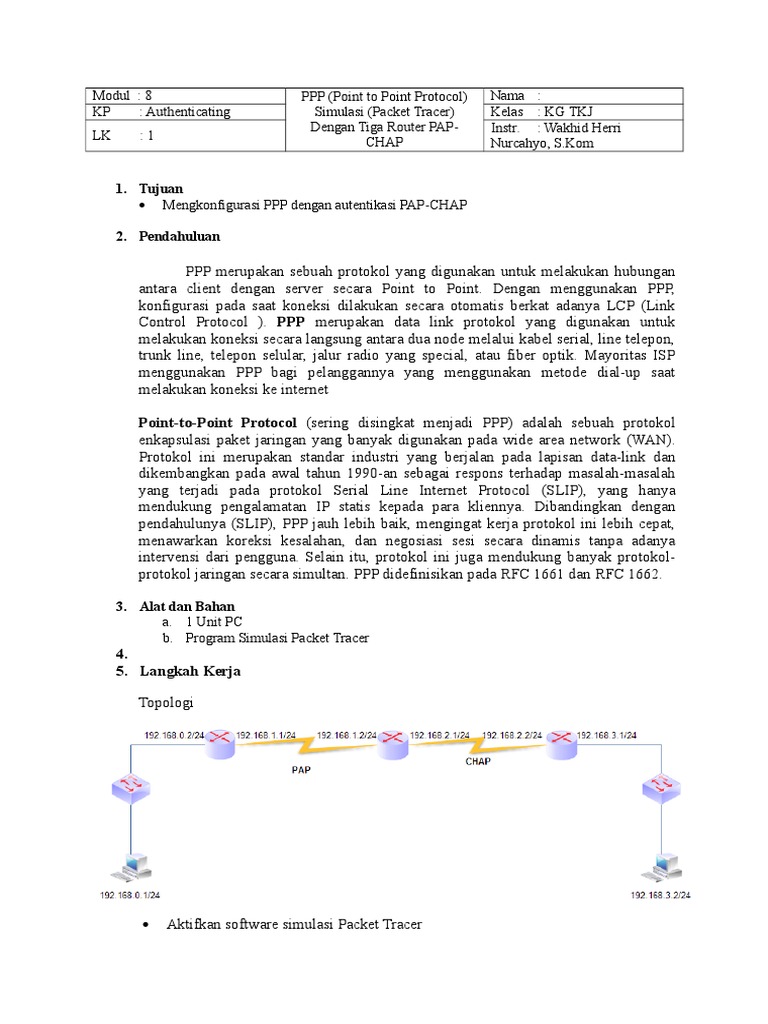 Lembar Kerja PPP Dengan PAP Dan CHAP | PDF