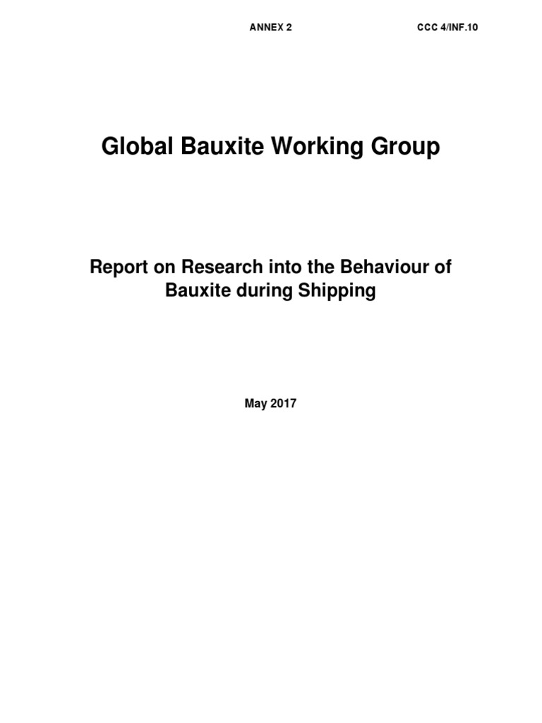 Bauxite Shipping Safety Report | PDF | Geotechnical Engineering | Nature